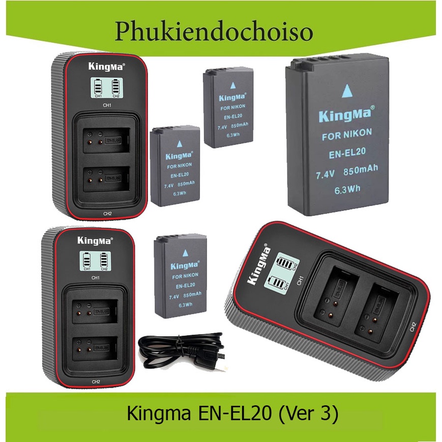 Pin sạc Kingma Ver 3 cho Nikon EN-EL20 (Sạc nhanh - Cổng Type C) | Shopee Việt Nam