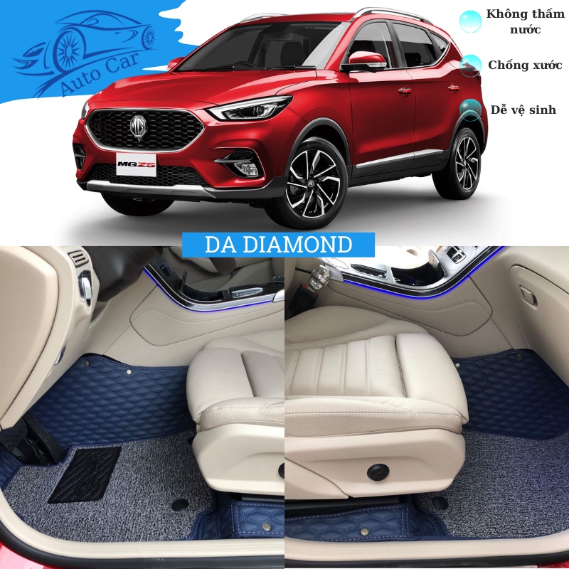 [Da Diamond Vip] Thảm lót sàn ô tô - Thảm trải sàn ô tô 5D 6D da Diamond cao cấp vip MG ZS chống ...