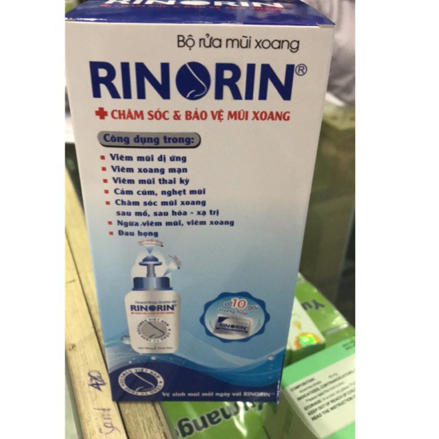 Bộ bình rửa và dung dịch rửa mũi xoang Rinorin | Shopee Việt Nam