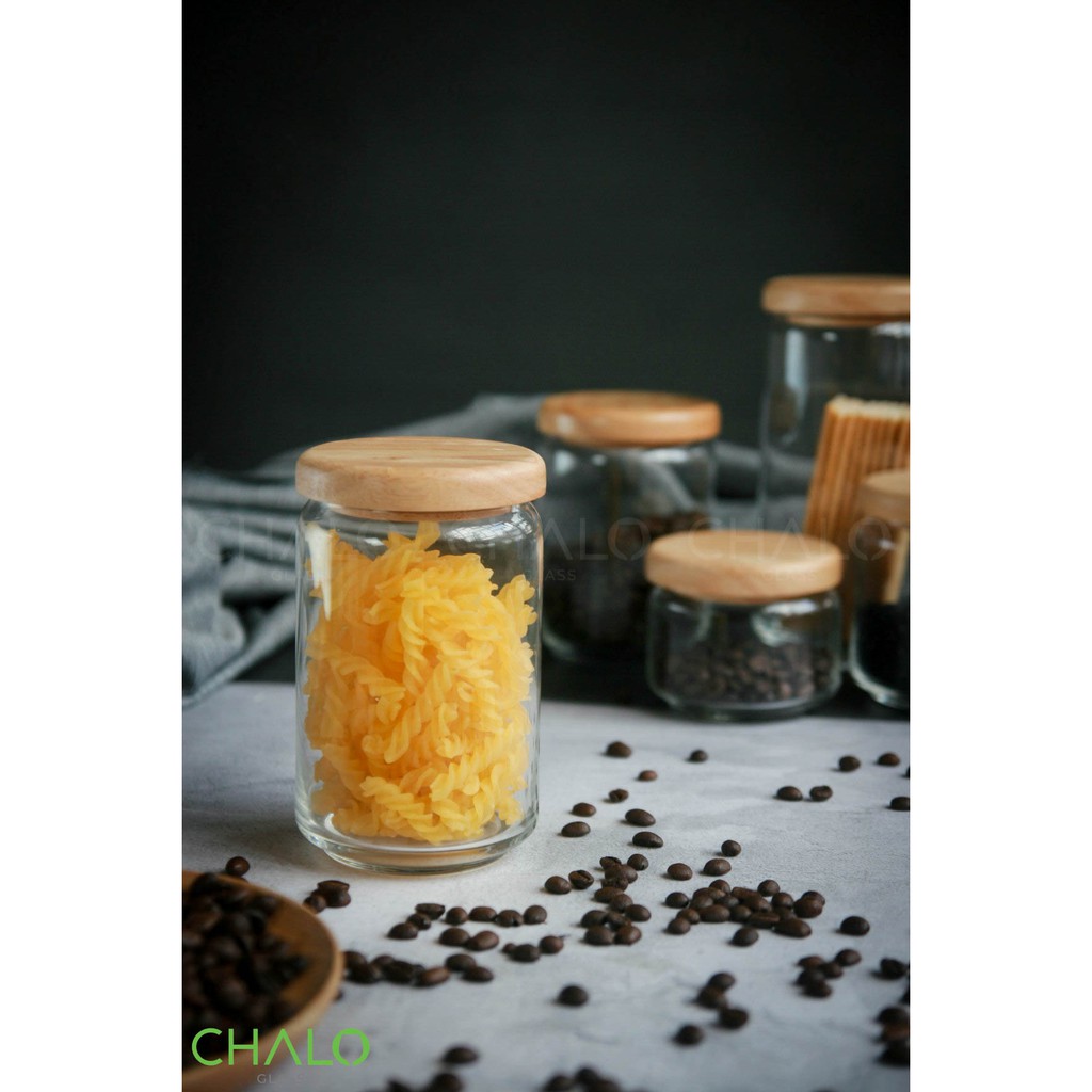 [CHAILO] Hũ thủy tinh Ocean Pop nắp gỗ 750ml | Shopee Việt Nam
