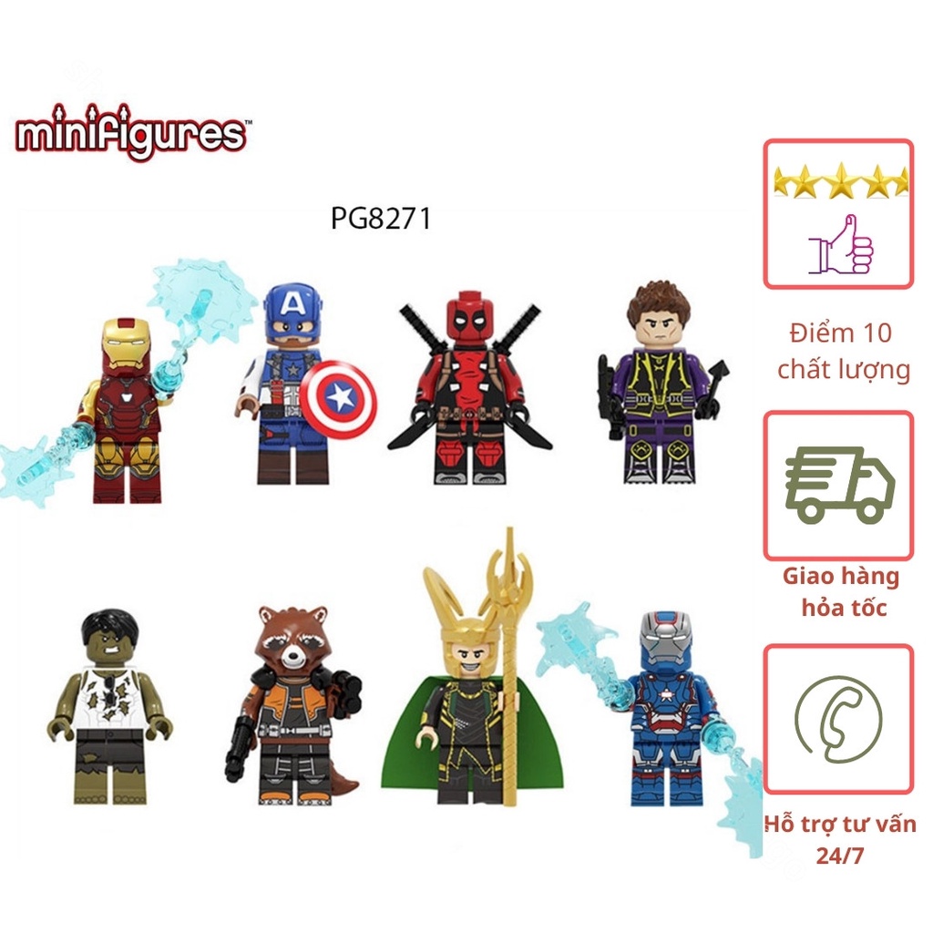 Đồ chơi Xếp hình Iron Man - Captain America - Deadpool - Hawkeye Hulk ...