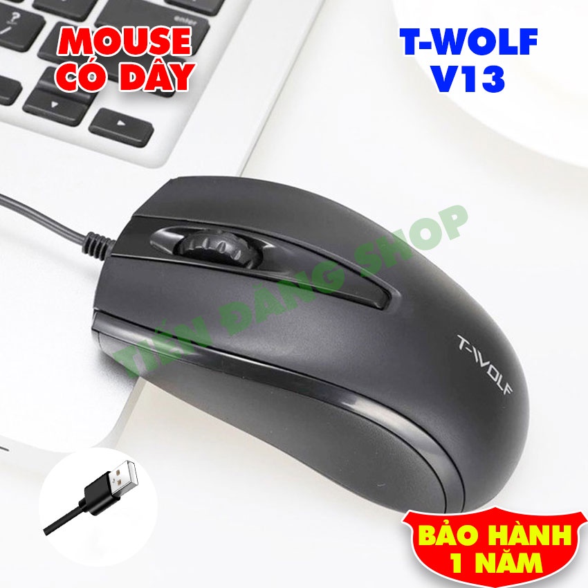 Chuột (Mouse) máy tính, laptop T-WOLF V13 có dây cổng USB chính hãng ...