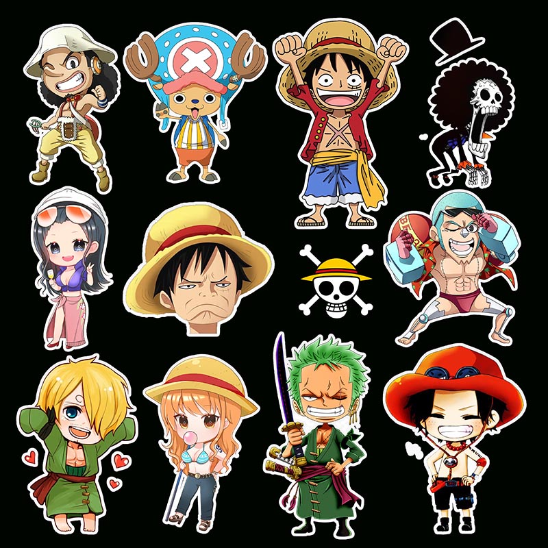 Set 12 Sticker Luffy onepiece cắt sẵn Khổ A5 Dễ Thương Chống Nước,Decal ...