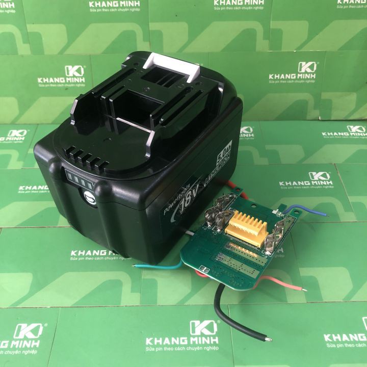 Vỏ mạch pin makita 18V 5S 3P CB Led nhận sạc Zin và sạc Adaptor ...