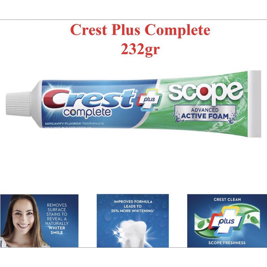 Kem Đánh Răng Crest Complete Extra Whitening Scope 232gr NỘI ĐỊA MỸ ...