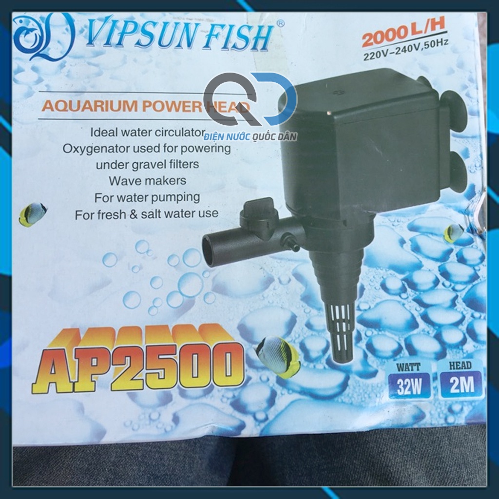 [GIÁ RẺ QUỐC DÂN] Máy bơm nước hồ cá VipSun Fish AP2500 - Đẩy nước cao ...