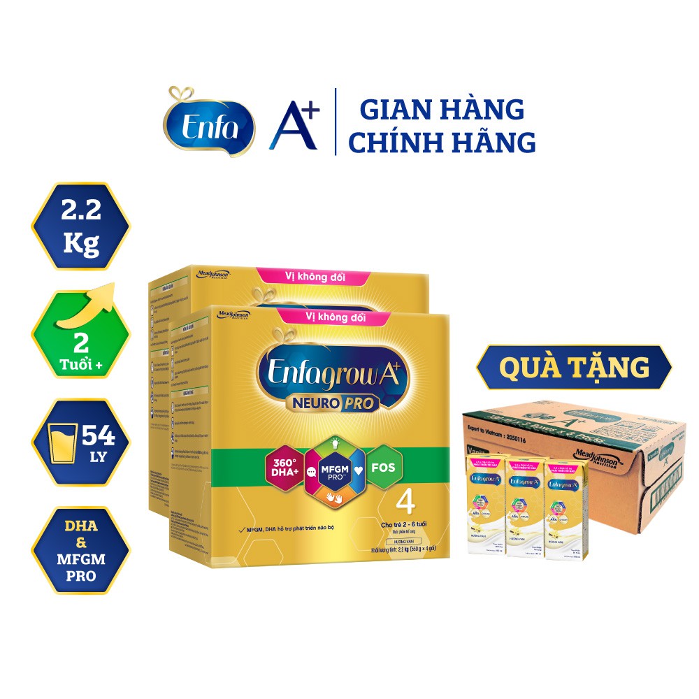 [Tặng 1 Thùng Sữa nước] Bộ 2 Sữa Bột Enfagrow A+ Neuropro 4 - DHA ...