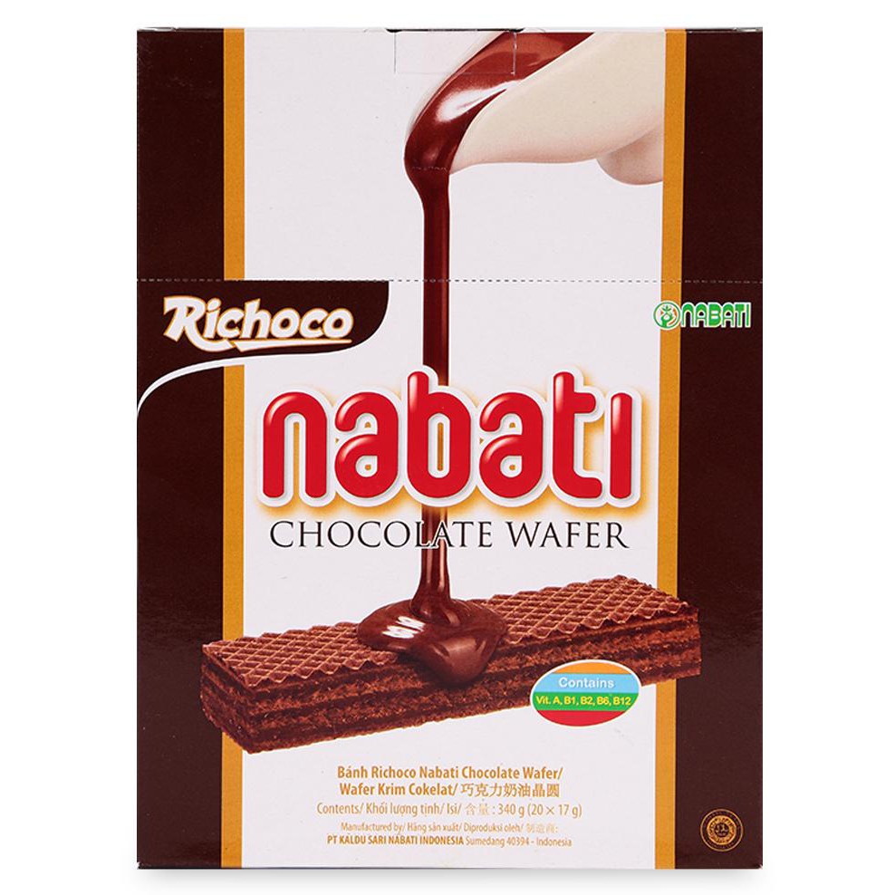 Bánh Xốp Richoco Nabati chocolate Wafer Hộp 340G (20Gói x 17G) | Shopee ...