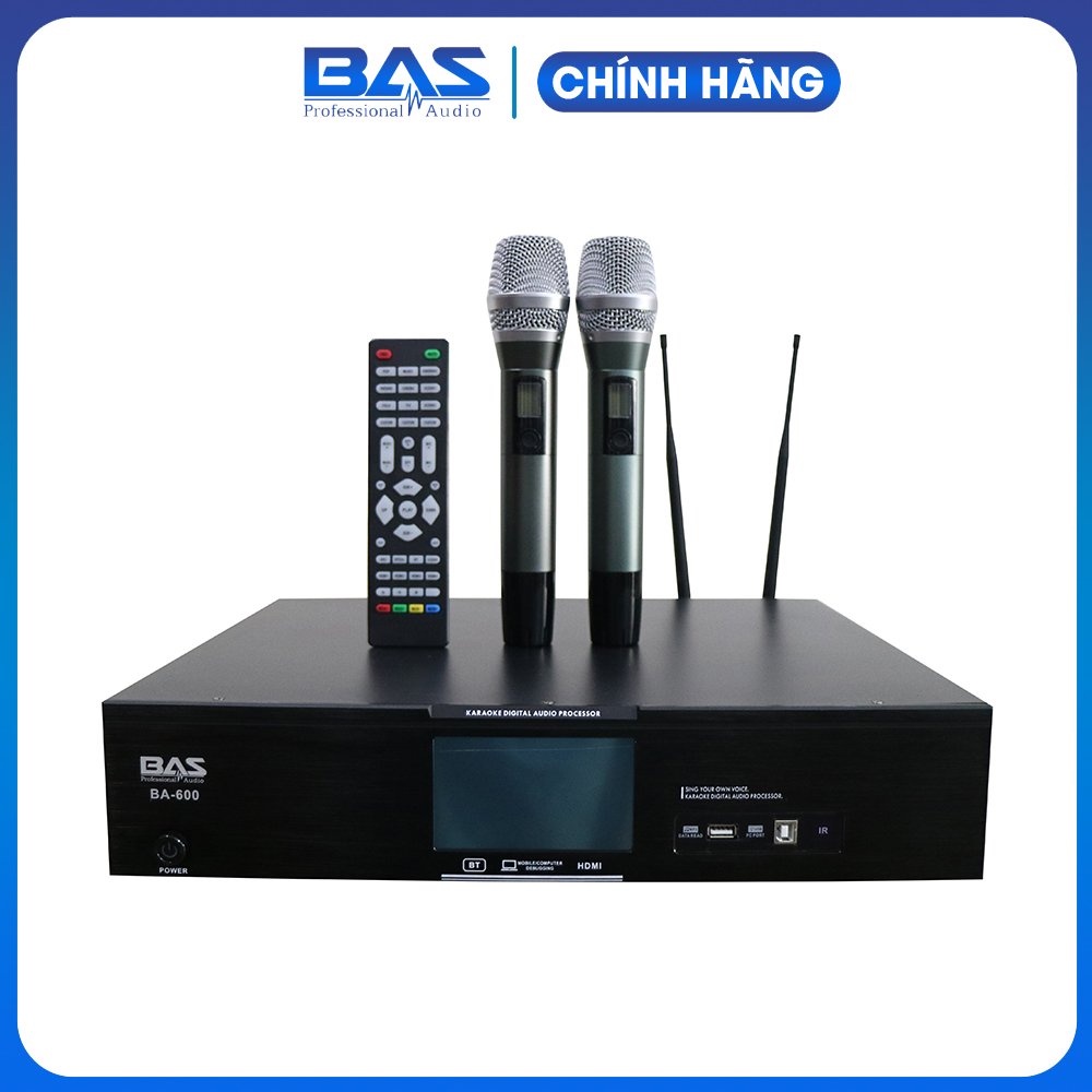 Công suất liền vang liền micro BAS Audio BA600, amply 3in1 dành cho dàn ...