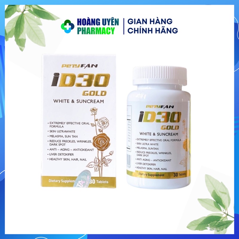 Viên uống trắng da chống nắng Petyfan ID30 Gold - Hộp 30 viên | Shopee ...