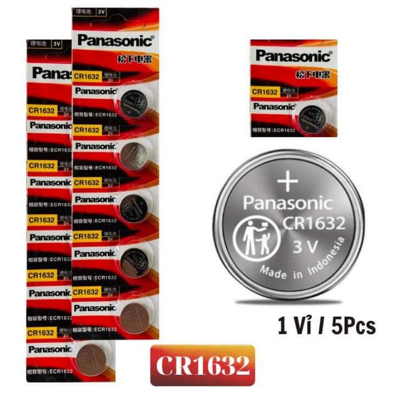 Vỉ 5 viên Pin Panasonic CR1632 Pin 3v Lithium Made in Indonesia ...