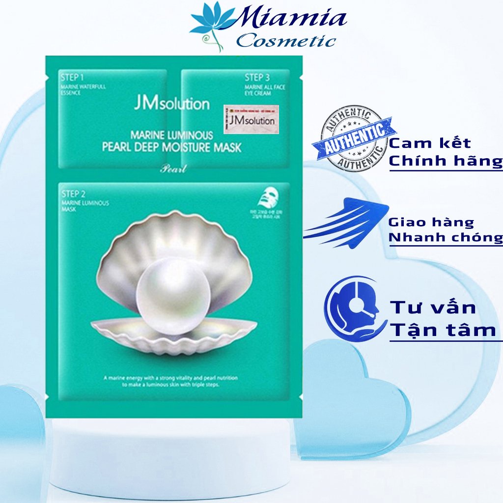JMSolution Mặt Nạ Ngọc Trai 3 Bước [MIẾNG LẺ] JM Solution Marine Luminous Pearl Deep Moisture ...