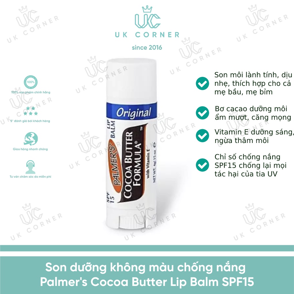 [Bill UK] Son dưỡng không màu chống nắng Palmer's Cocoa Butter Lip Balm ...