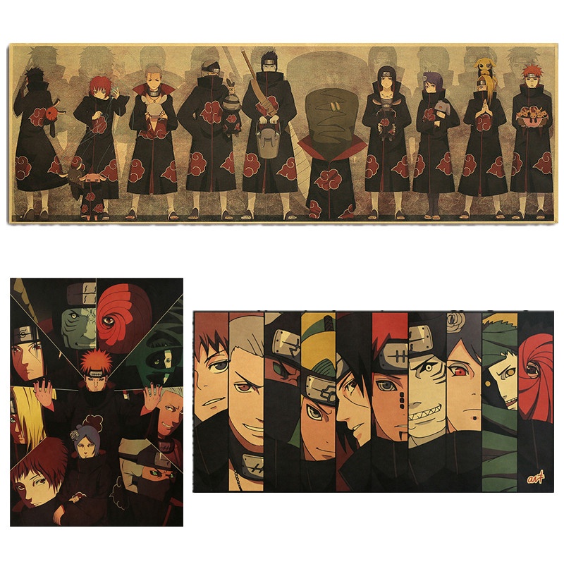 Anime Naruto Akatsuki Nhân Vật Đau Vintage Poster Trang Trí Phòng Tranh ...