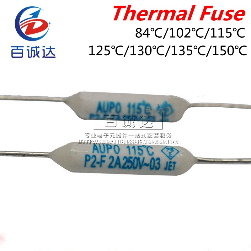 100 chiếc cầu chì nhiệt độ AUPO 2A 250V 84 / 102 / 115 / 125 / 130 ...