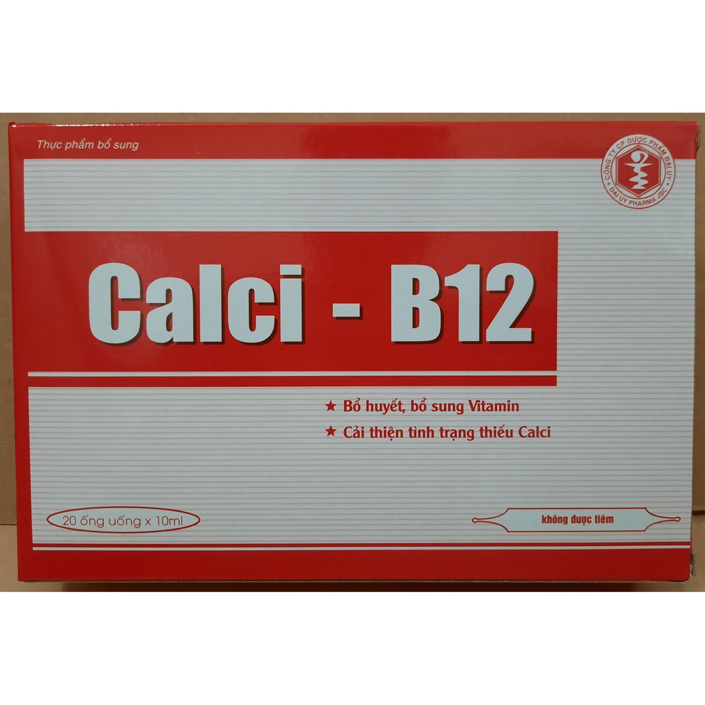 Calci B12 hộp 20 ống 10ml - Bổ sung vitamin - Cải thiện tình trạng thiếu calci | Shopee Việt Nam