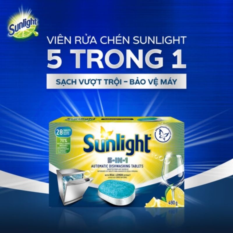 Viên rửa chén bát sunlight 5 in 1 - 1 hộp 28 viên | Shopee Việt Nam