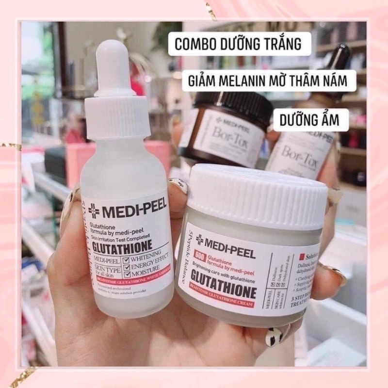 KEM DƯỠNG VÀ SERUM TRUYỀN TRẮNG MEDIPEEL GLUTATHIONE | Shopee Việt Nam