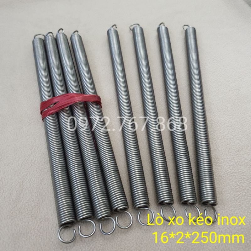 Lò xo kéo inox, phi ngoài 16mm, sợi inox 2mm, dài 300mm | Shopee Việt Nam