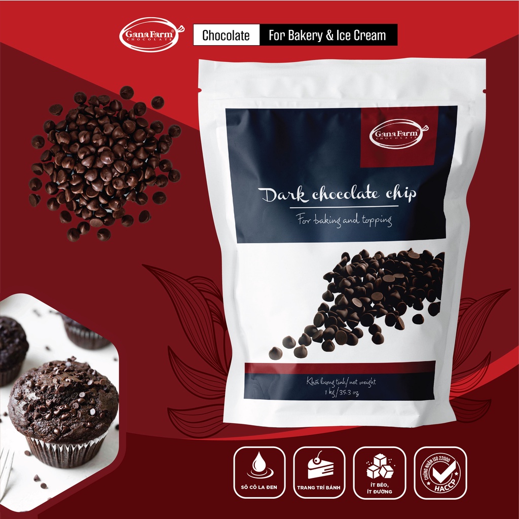 Socola Chip Đen Túi Zip 1kg Size 0.7mm GANAFARM Loại Cao Cấp Dùng Để ...