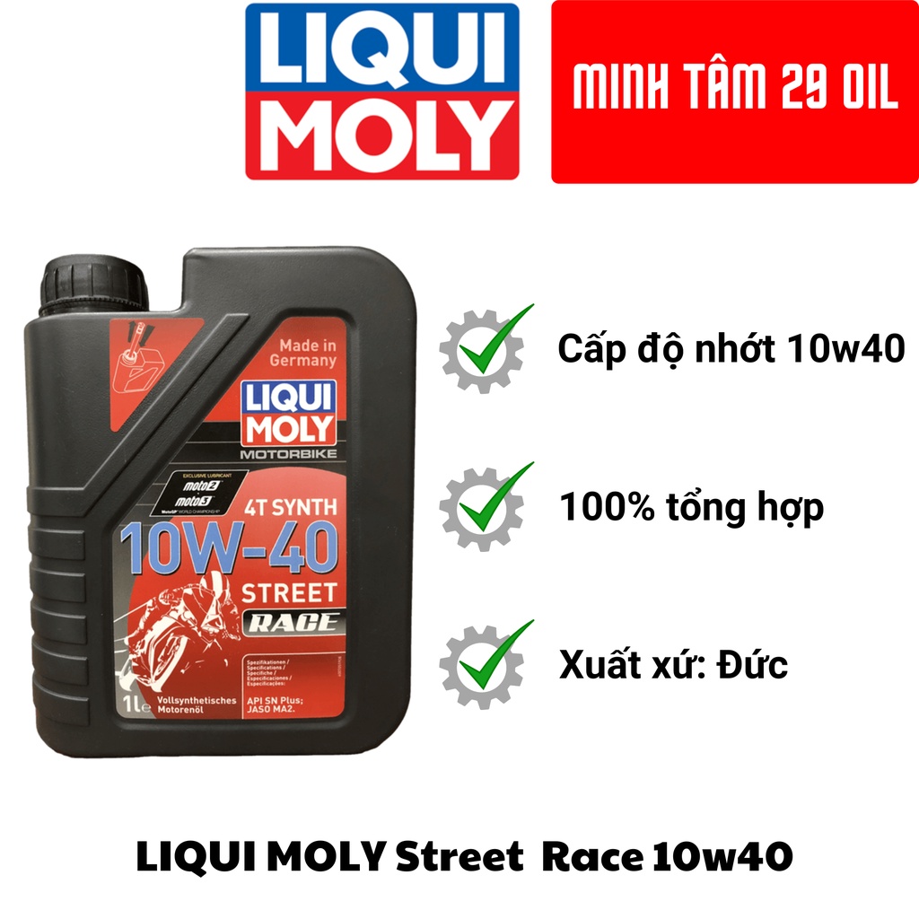 Nhớt LIQUI MOLY STREET RACE 4T 10w-40, Made in Germany, Dầu nhớt tổng hợp (Full Synthetic) cho ...