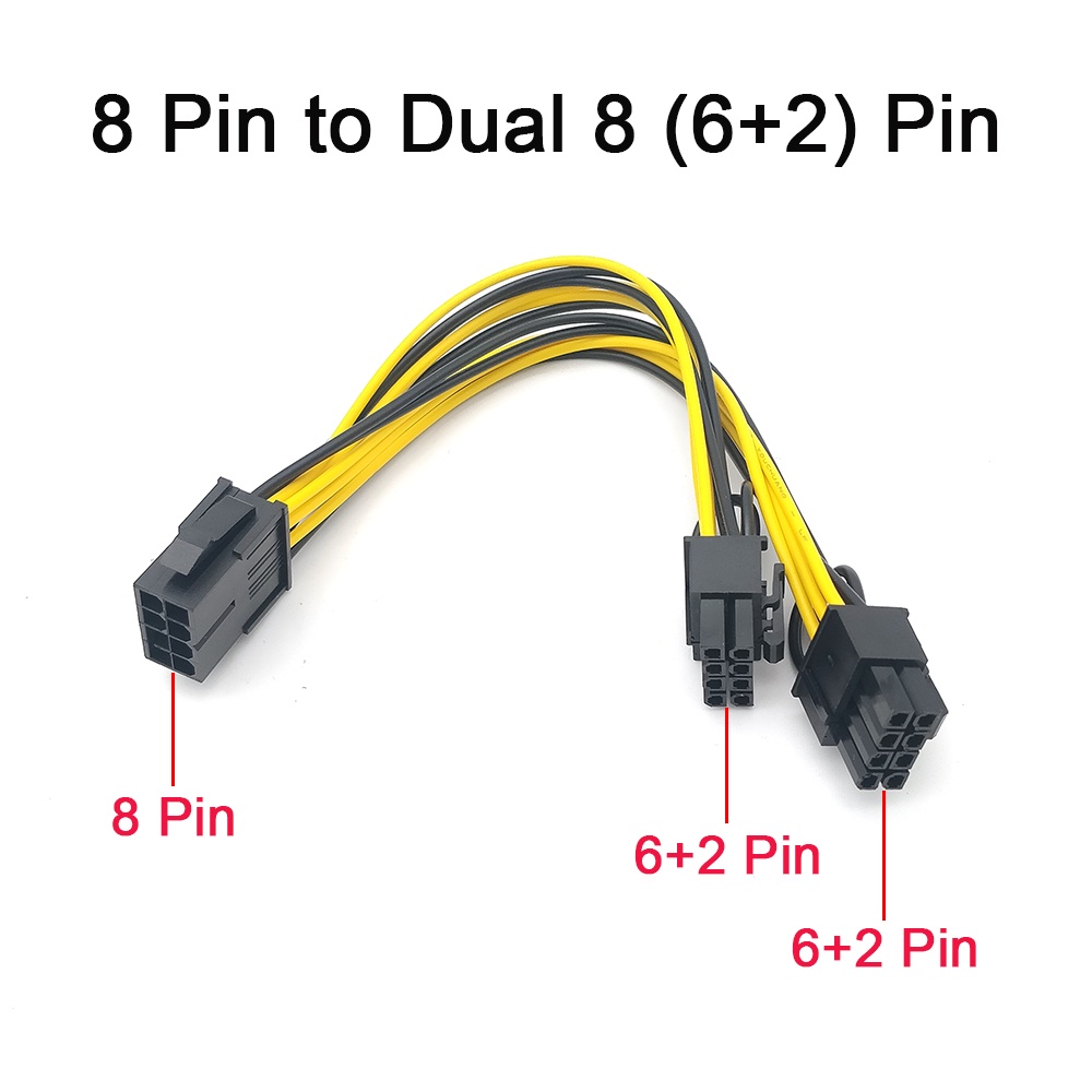 Dây Cáp 8 pin pci-e 8 (6 + 2) pin 20cm Cho card Đồ Họa pci-e gpu | Shopee Việt Nam