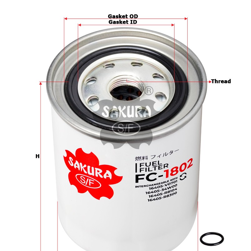 lọc nhiên liệu xe nâng TCM mã FC1802 / FD20-30T7/T3 FW03-001A A-16405 ...