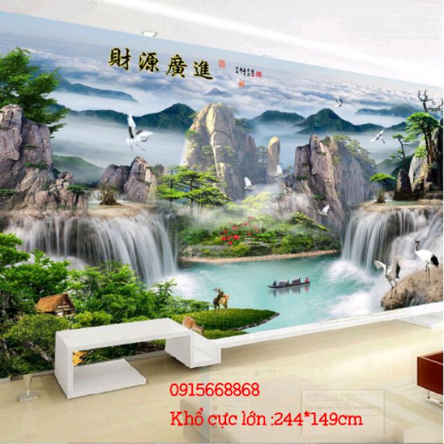 Tranh Thêu Chữ Thập Khổ Cực Lớn Đắc Lộc đắc Tài Kt 244149cm Shopee 1705