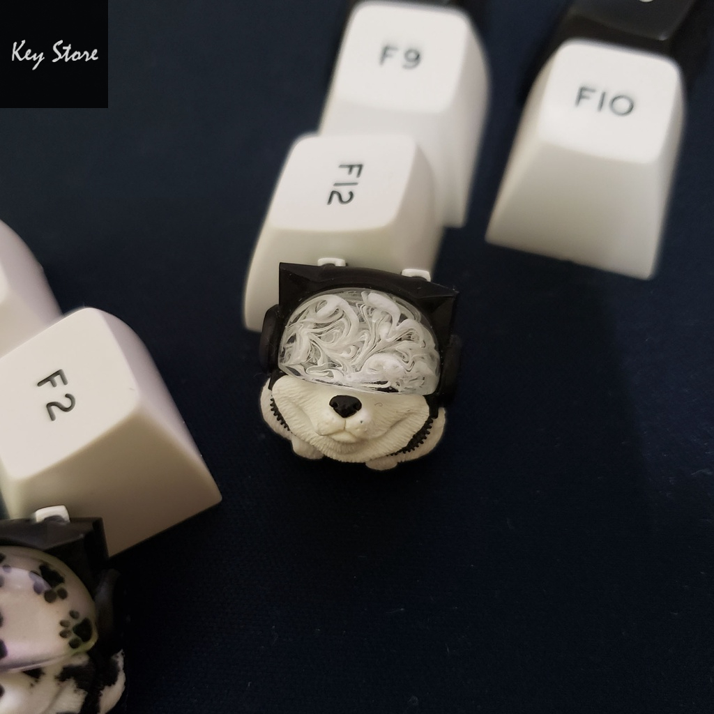 Nút bàn phím cơ artisan keycap sirius màu trắng kính trắng | Shopee ...