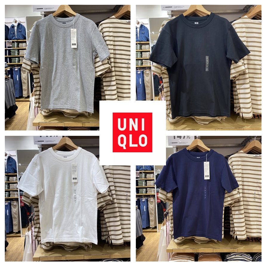Uniqlo Designer Hợp tác nam và nữ Áo thun Cotton cổ tròn màu trơn 433028 | Shopee Việt Nam