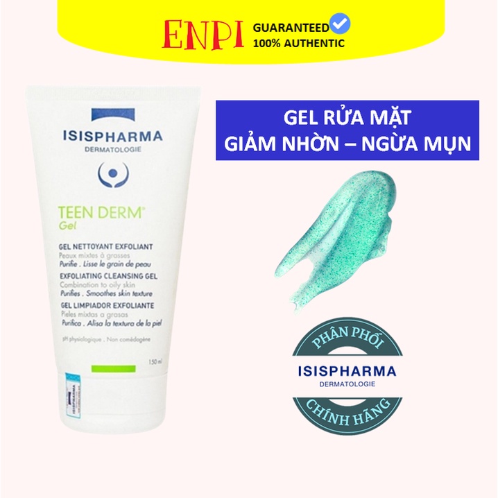 Gel rửa mặt giảm nhờn & ngăn ngừa mụn Isis Pharma Teen Derm Gel 150ml ...