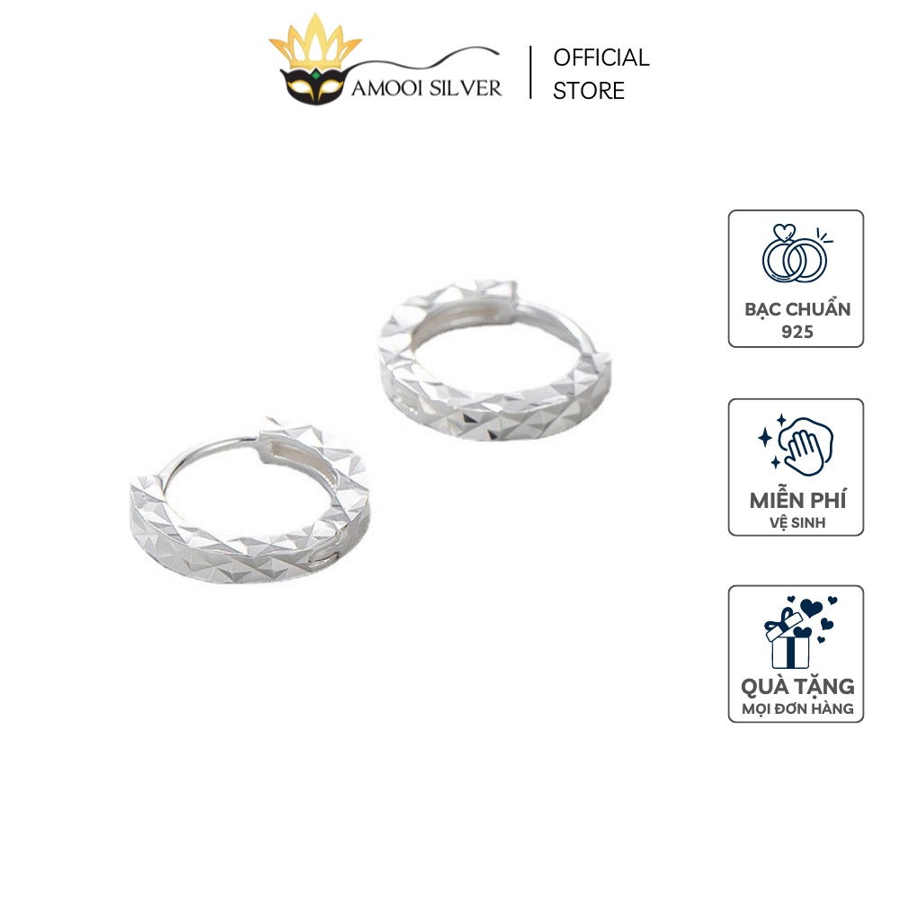 Bông tai bạc S925 khoen tròn móc máy đường kính 9mm - Amooi Silver AB227 | Shopee Việt Nam