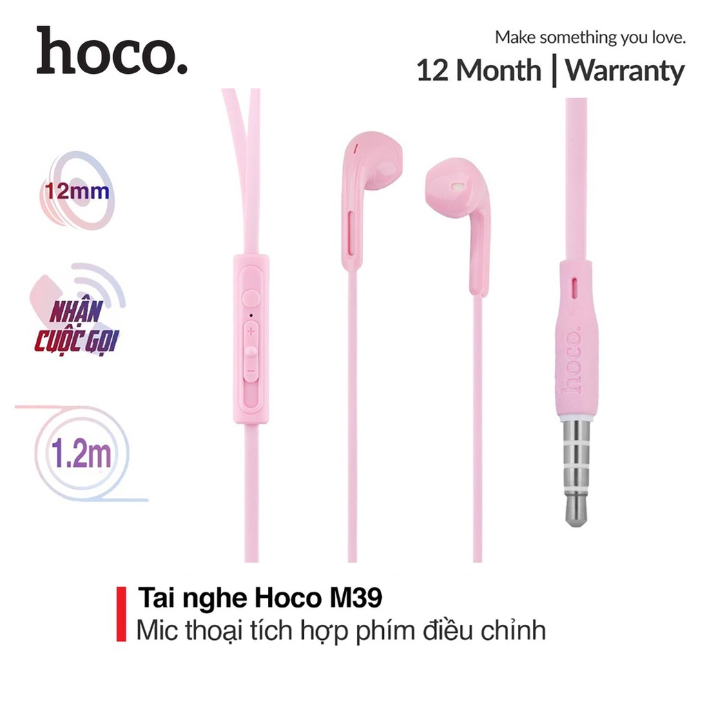 ⚡Mới⚡TAI NGHE ÂM THANH HAY HOCO M39/ M55 NHÉT TAI DÂY CÓ Mic JACK 3.5mm ...