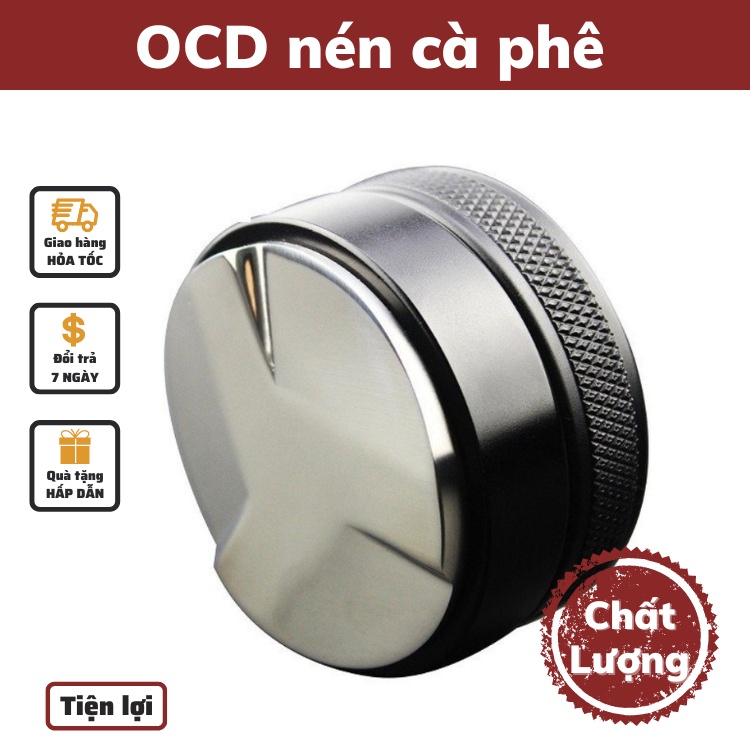 Tamper OCD dụng cụ nén cà phê 3 lưỡi pha Espresso cafe Arabica Inox cao ...