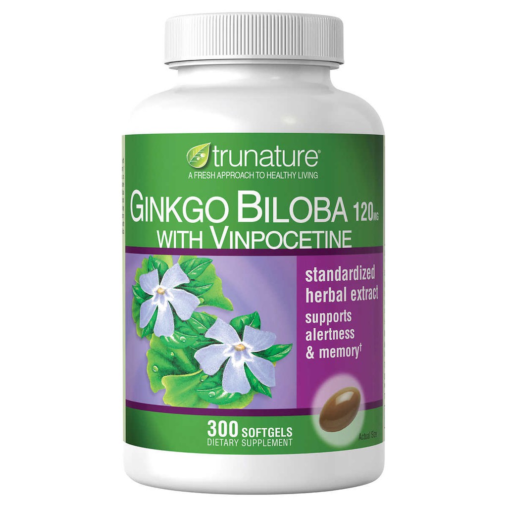 Viên Bổ Não Ginkgo Biloba 120mg Trunature Của Mỹ 300 Viên | Shopee Việt Nam