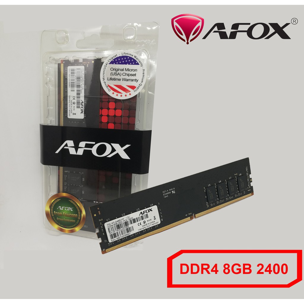 Ram PC, máy để bàn AFOX DDR4 4GB / 8GB Bus 2400 MHz, chính hãng bảo ...