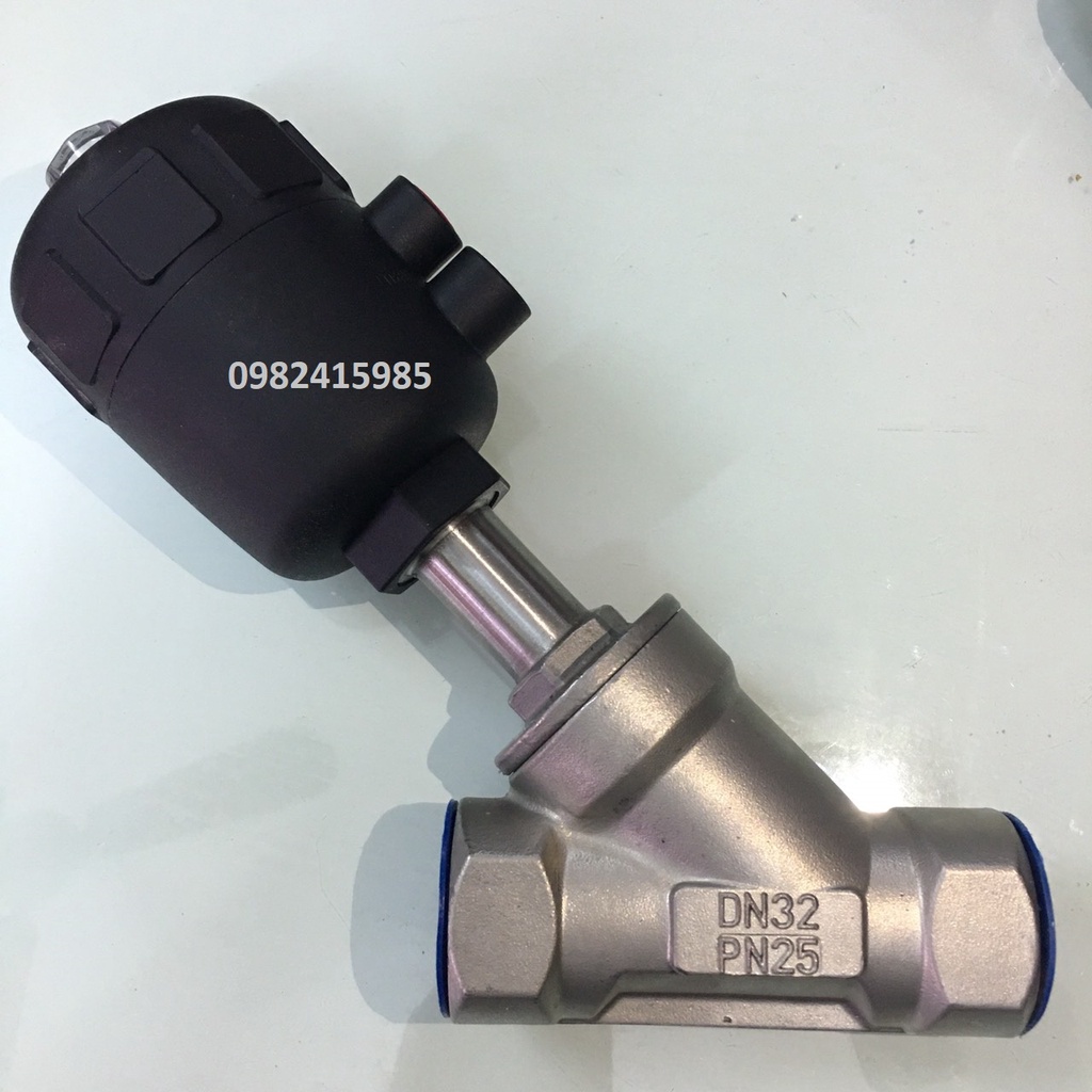 Van xiên điều khiển bằng khí nén -Van chữ Y DN32/DN40 (ren 40mm/Ren ...