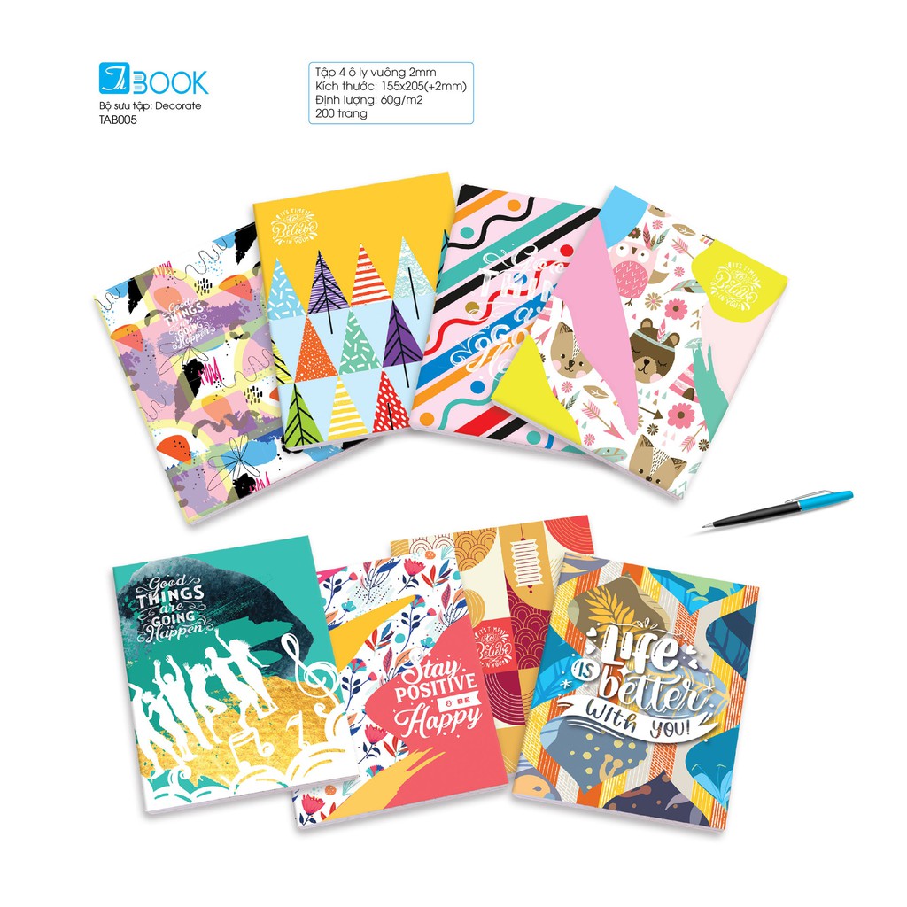 [HCM]10 cuốn Tập học sinh Decorative hiệu TaBOOK, 200 trang ĐL60 ...