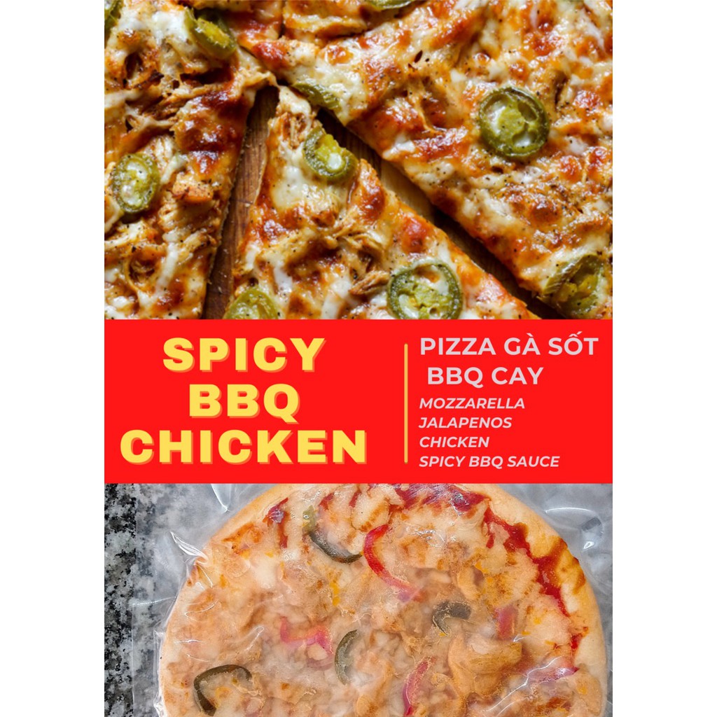 [ BÁNH TO 23CM ] PIZZA SPICY BBQ CHICKEN - GÀ BBQ CAY | Shopee Việt Nam