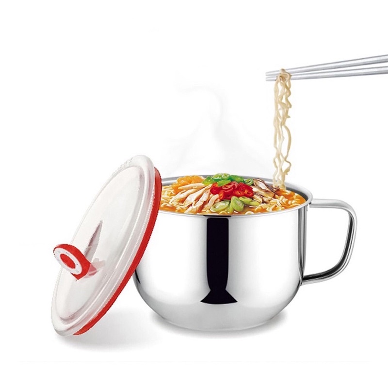 ca nấu mì inox dạng tô 1200ml- có nắp đậy cao cấp siêu bền | Shopee ...