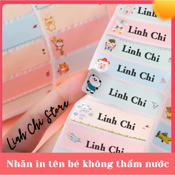 100 Sticker in tên bé dán đồ dùng học tập siêu bền | Shopee Việt Nam