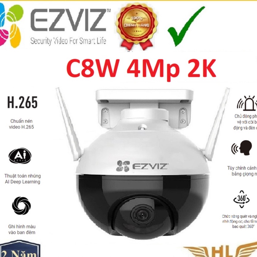 CAMERA EZVIZ ngoài trời C8W 4Mp 2K Nâng Cấp Có Báo Động- Hàng Chính ...