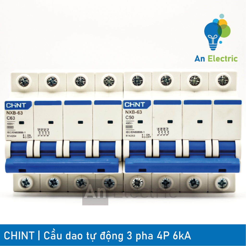 Cầu dao tự động 3 pha 4P 32A 40A 50A 63A 6kA MCB CHINT NXB-63 | Shopee Việt Nam