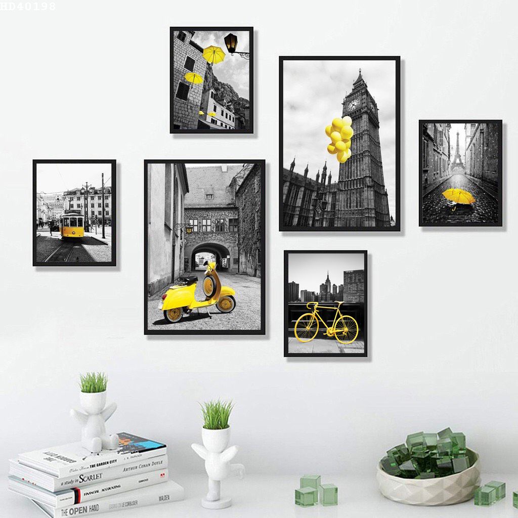 SET 6 TRANH TREO TƯỜNG, TRANH CANVAS CÓ KHUNG NỔI SIÊU ĐẸP | Shopee ...