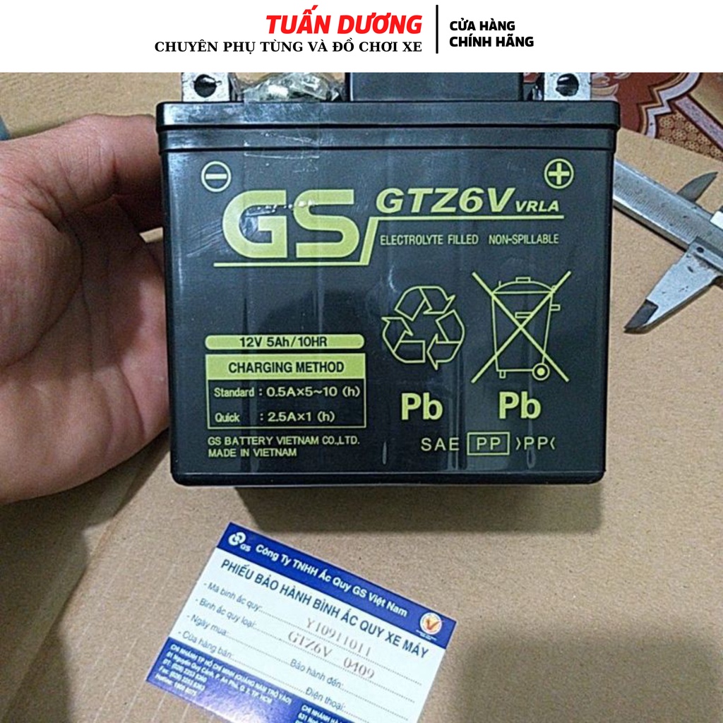 Bình Ắc Quy Khô GS GTZ6V (12V-5Ah) lắp xe ga honda | Shopee Việt Nam