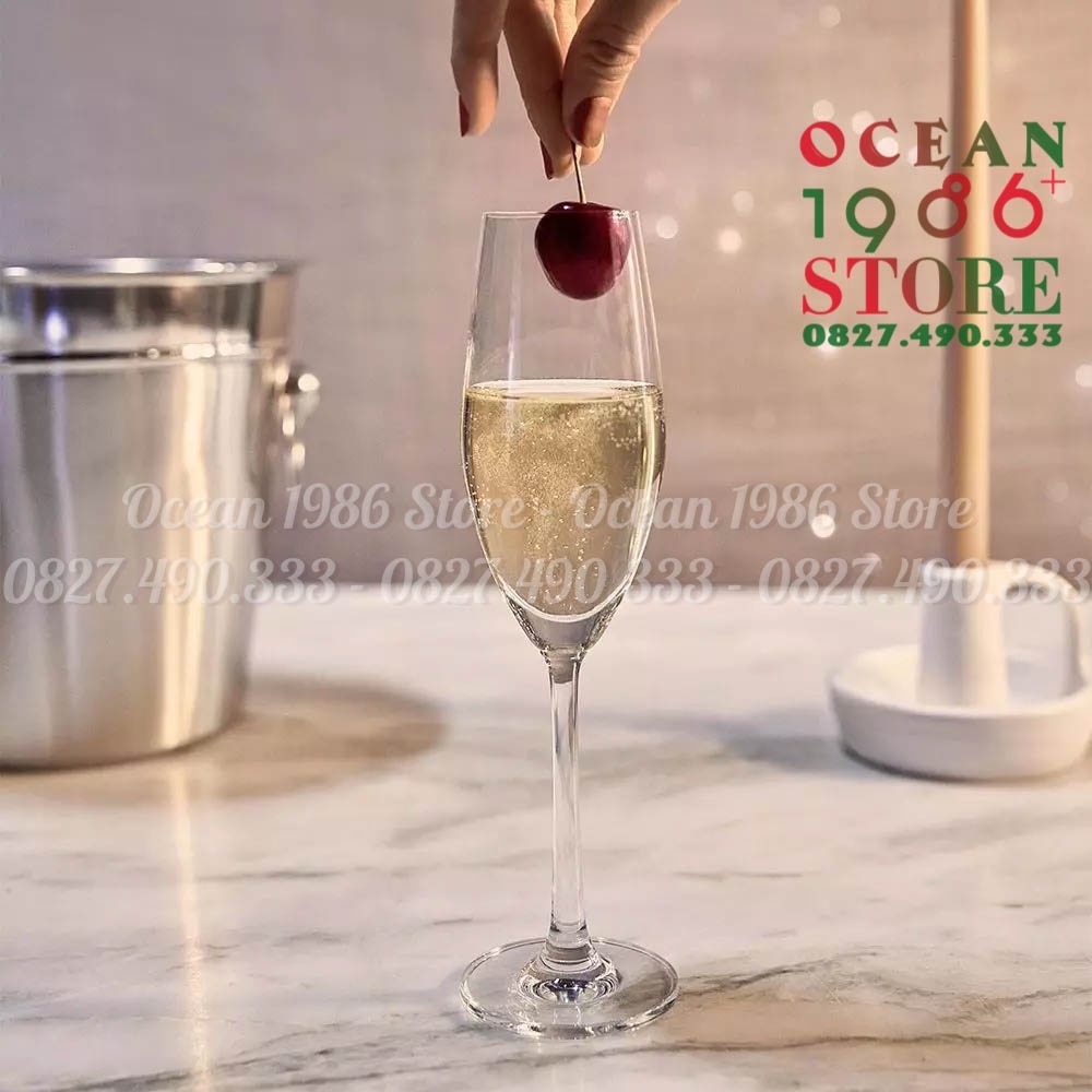 Bộ 6 Ly Thủy Tinh Champagne Flute Sante Ocean - 1026F07 – 210ml ...