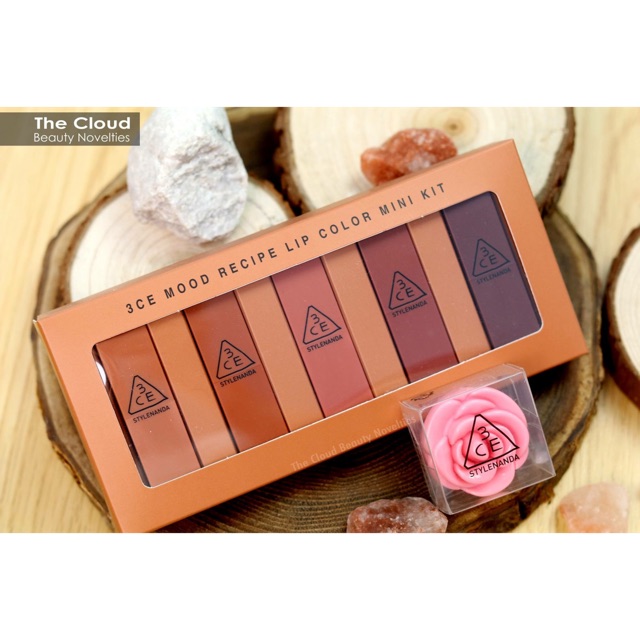 SET SON 3CE MOOD RECIPE LIP COLOR MINI KIT | Shopee Việt Nam