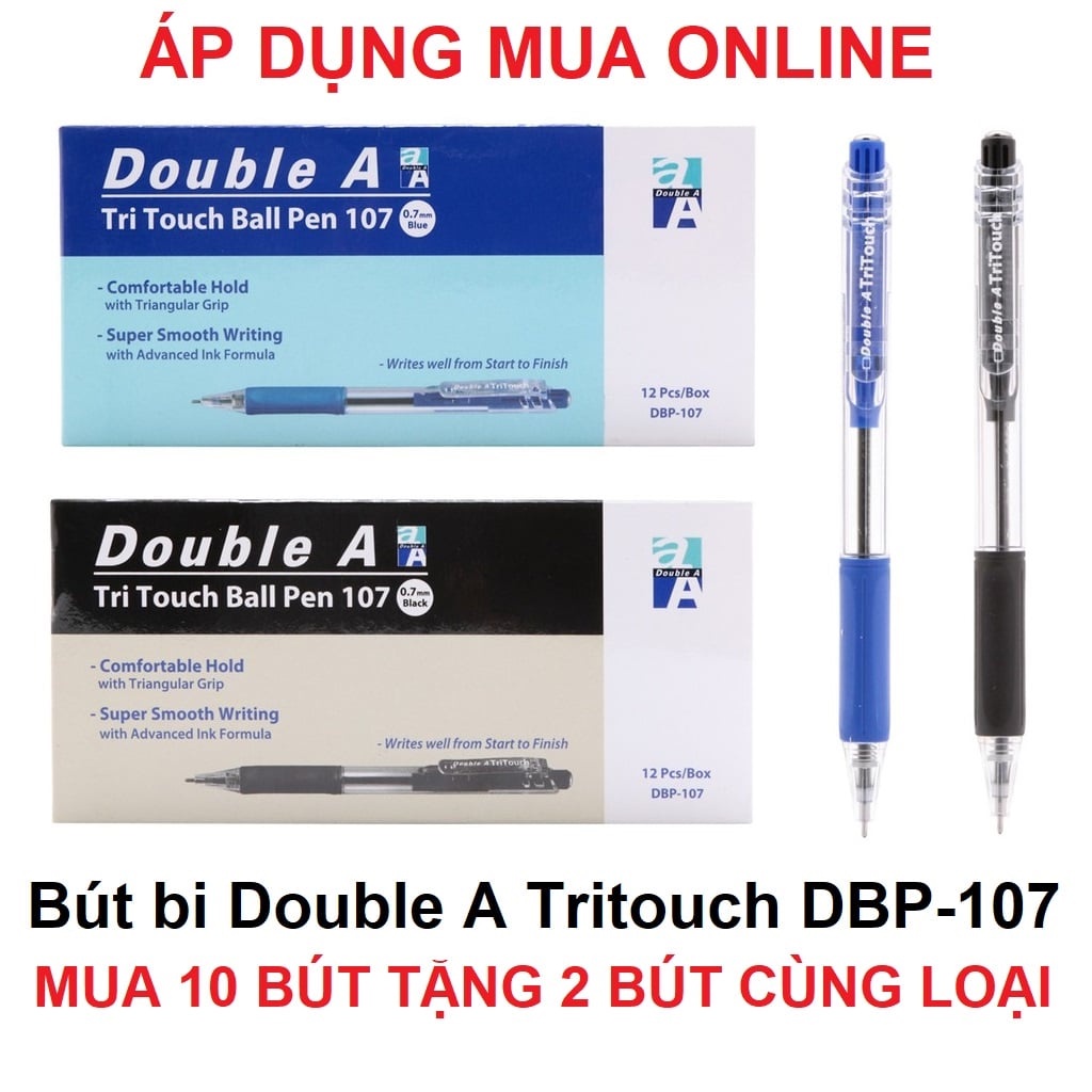 [MUA 10 TẶNG 2] Bút Bi Double A Tritouch DBP-107 Nét 0.7mm (Đầu ngòi ...