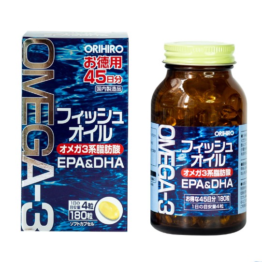 Dầu Cá Omega 3 Orihiro Fish Oil, Omega 3 EPA & DHA Orihiro 180 Viên ...