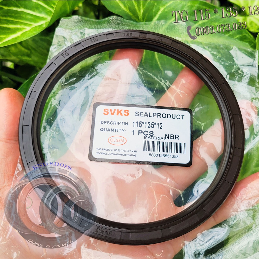 Phốt dầu SVKS TG 115*135*12, Phớt chặn nhớt trục cơ chuyên cho phụ tùng ô tô, máy tàu thủy và xe ...